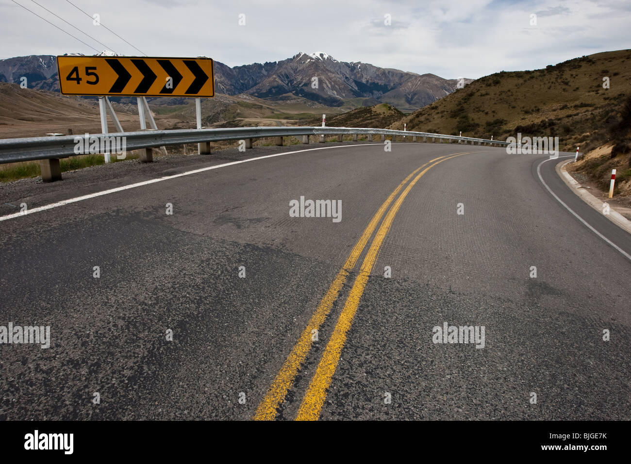 Road Corner in New Zealand Stock Photo - Alamy