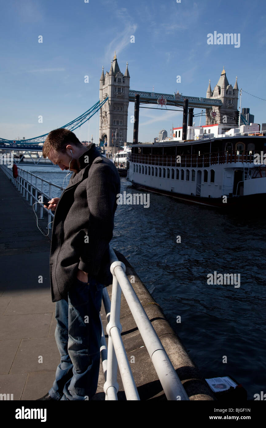Man on tower bridge hi-res stock photography and images - Alamy