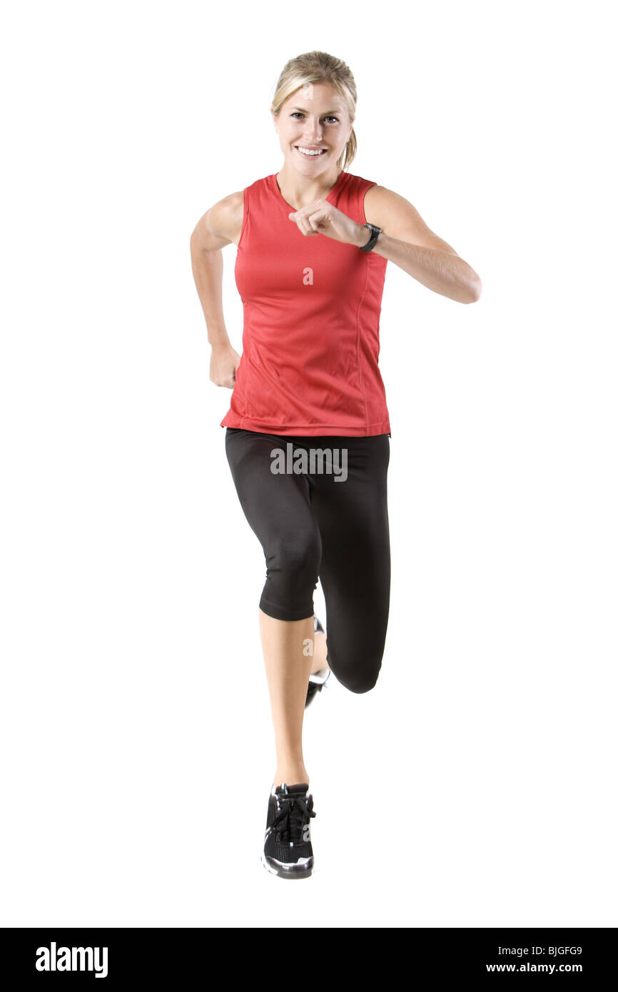 Woman running top view Cut Out Stock Images & Pictures - Alamy