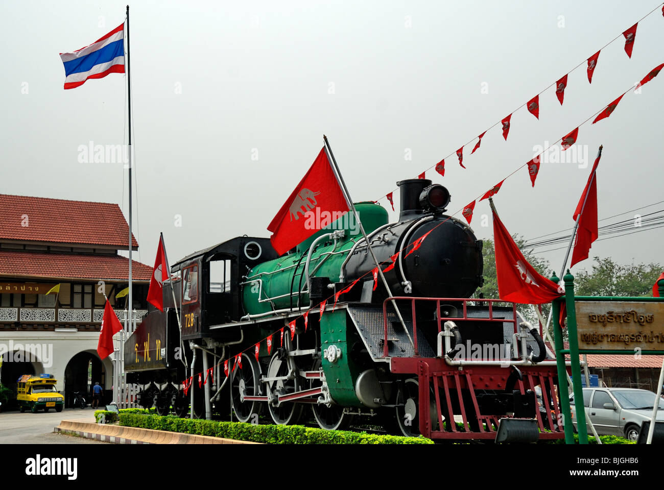 Japanese-built steam locomotive at Lampang station,Thailand Stock Photo ...