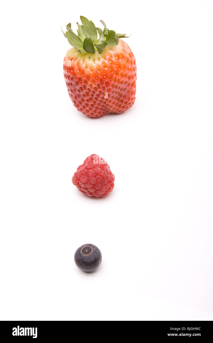 Arrangement of Soft Fruits isolated against white background Stock ...