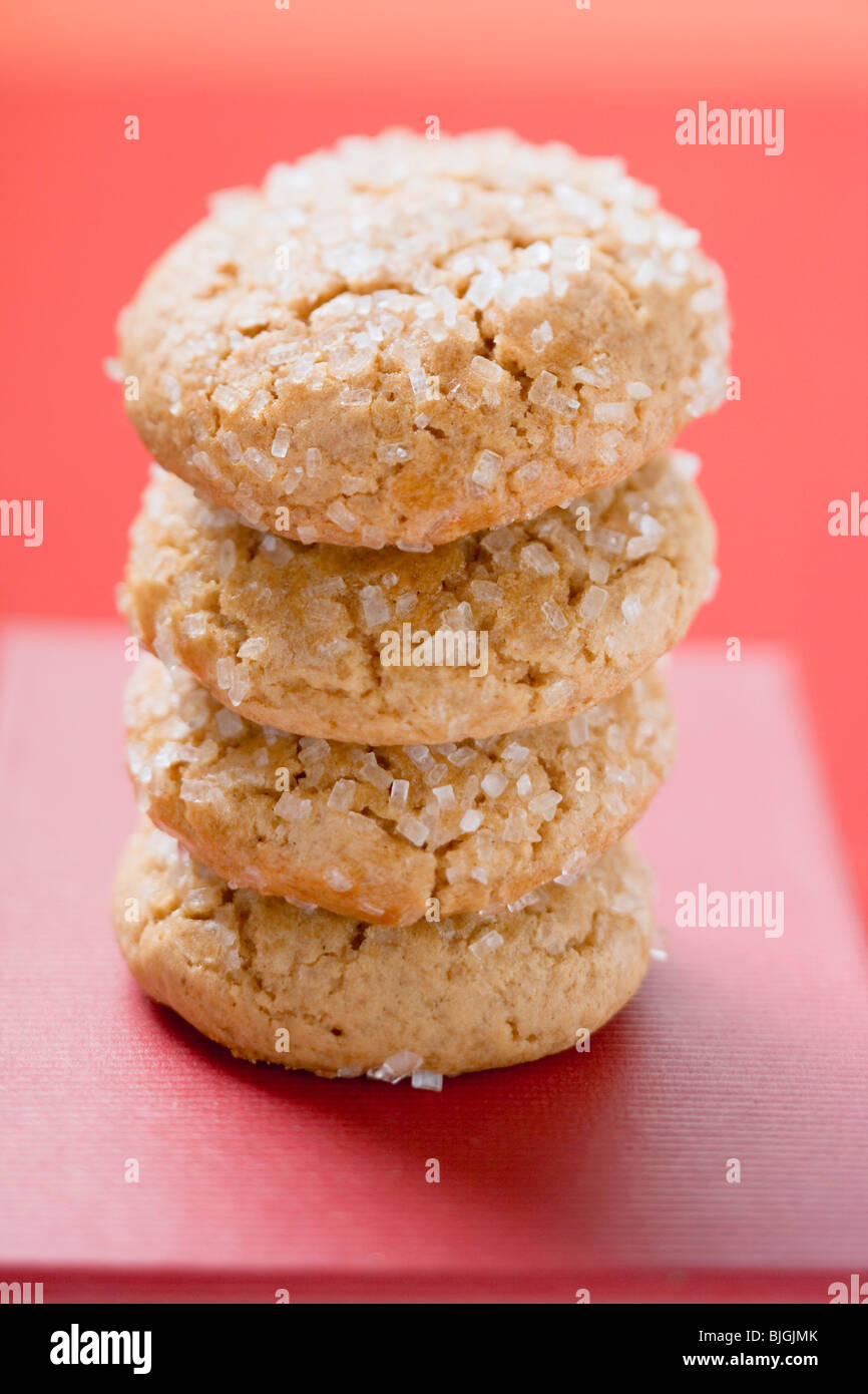 Four sugared biscuits, stacked Stock Photo - Alamy