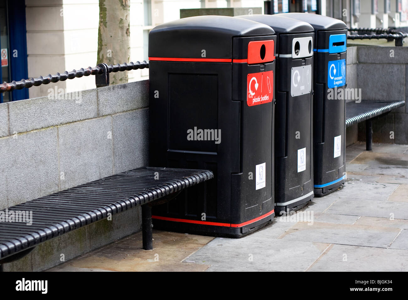 Three waste bins recycling hi-res stock photography and images - Alamy