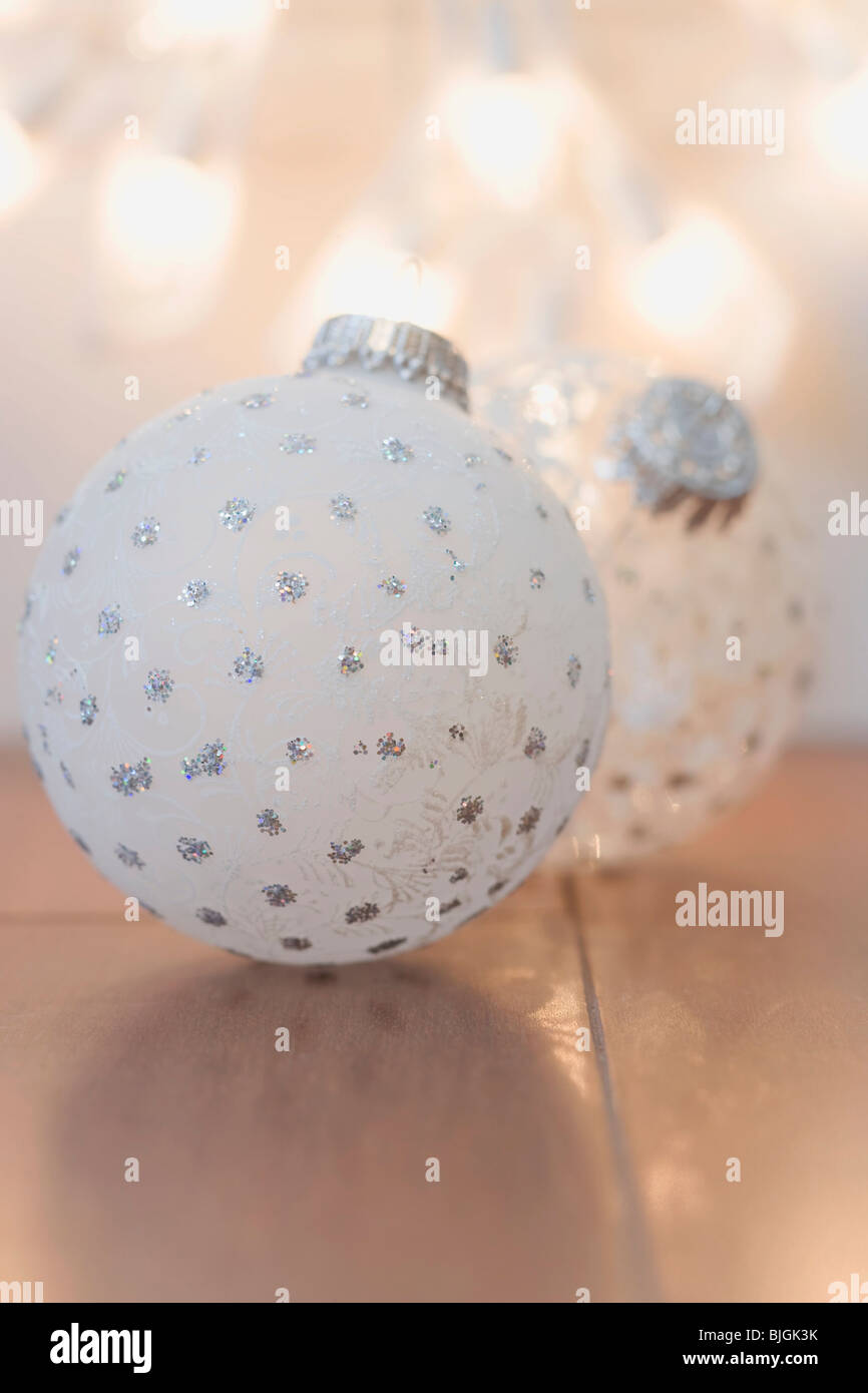 Two different Christmas tree baubles Stock Photo - Alamy