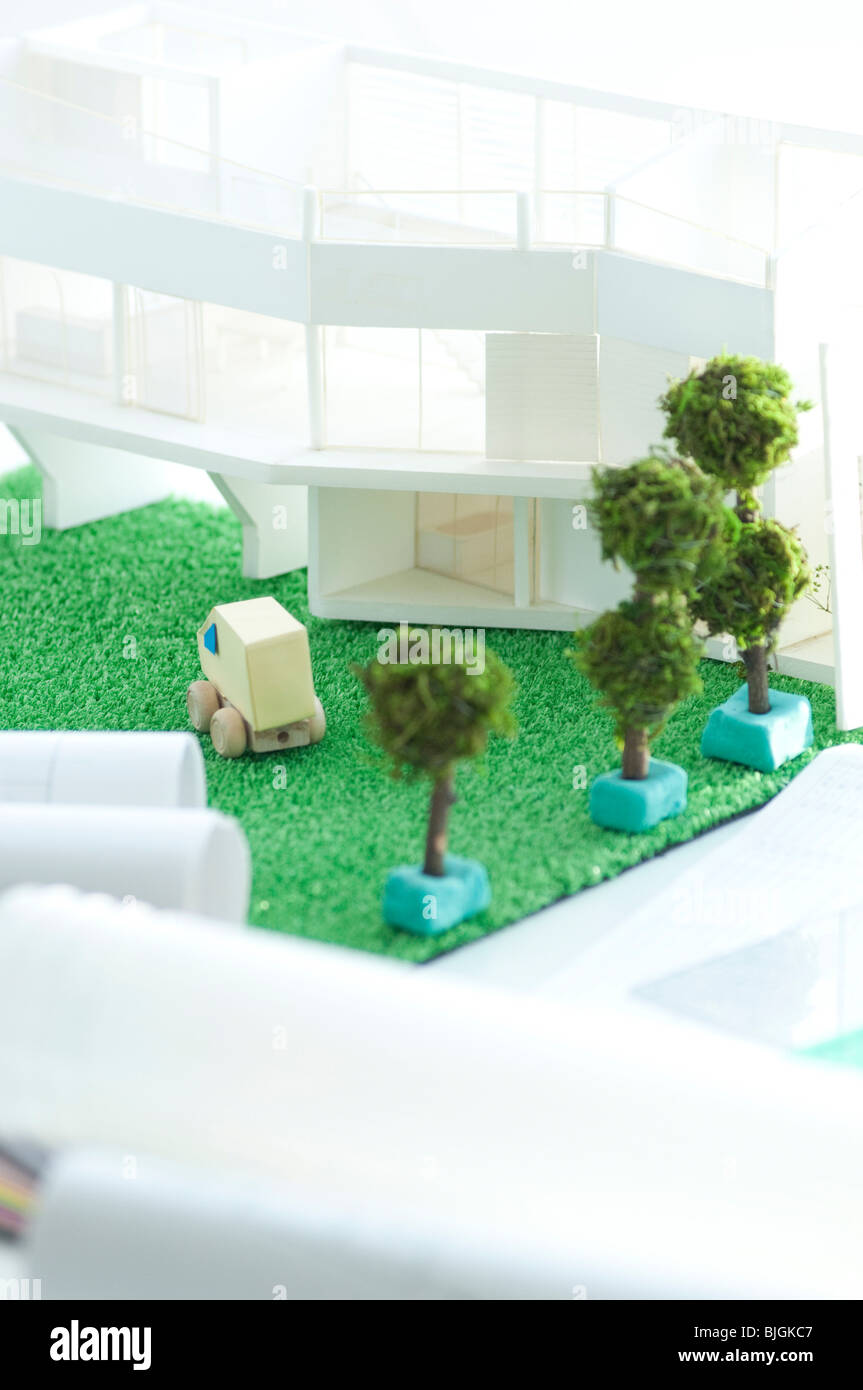 Model building and building plans Stock Photo - Alamy