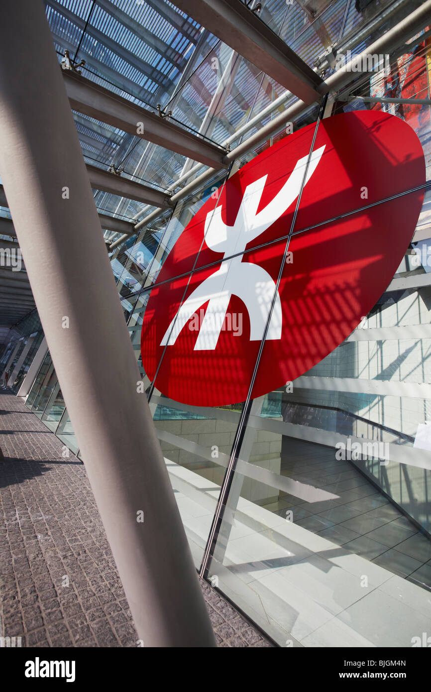MTR sign outside Two International Finance Centre (Two IFC), Central ...