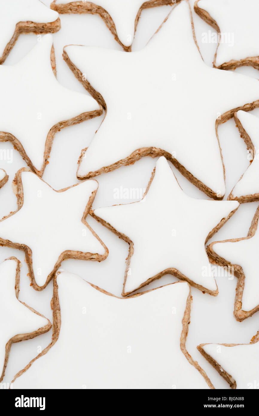 Several cinnamon stars (overhead view Stock Photo - Alamy