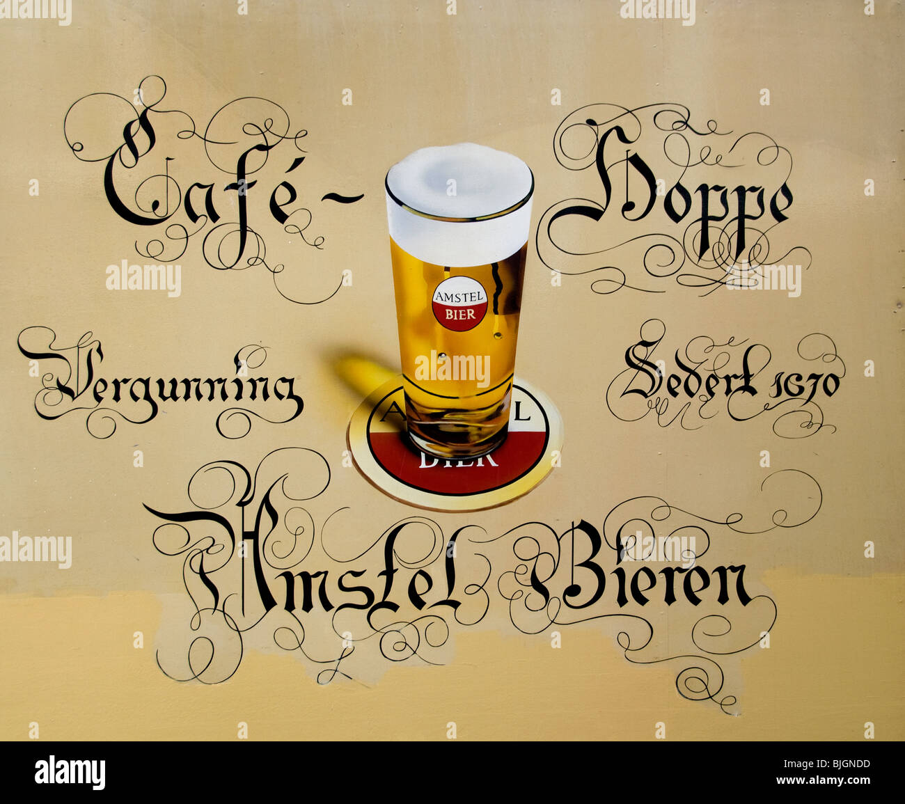 Amsterdam Cafe Hoppe Amstel Beer bar pub Netherlands Stock Photo - Alamy