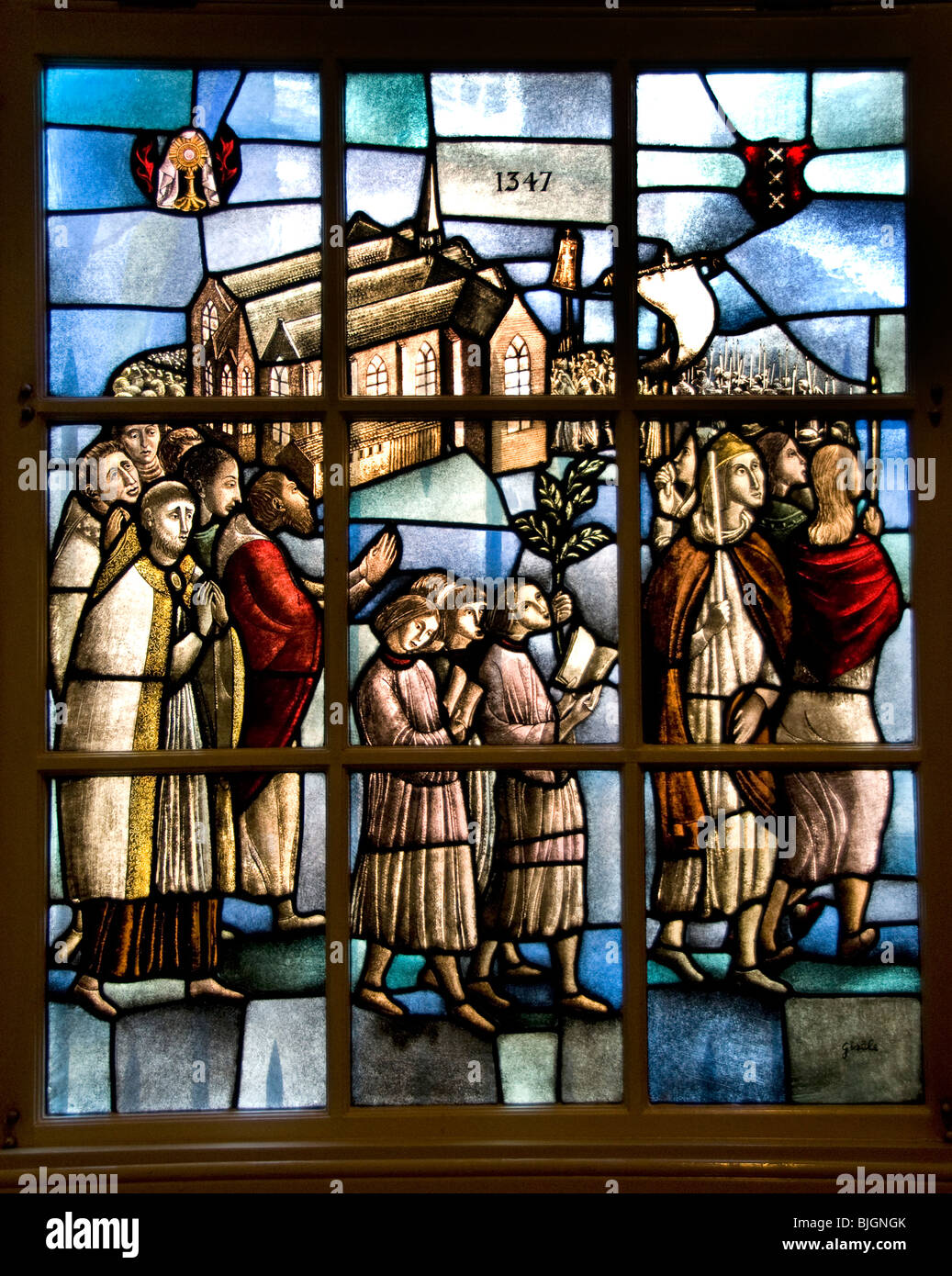 Stained glass window amsterdam holland hi-res stock photography and ...