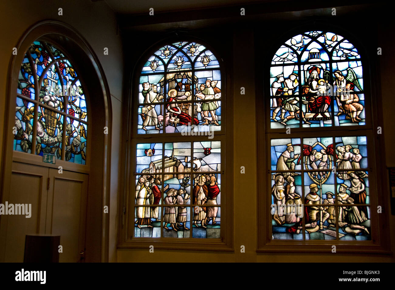Stained glass window amsterdam holland hi-res stock photography and ...