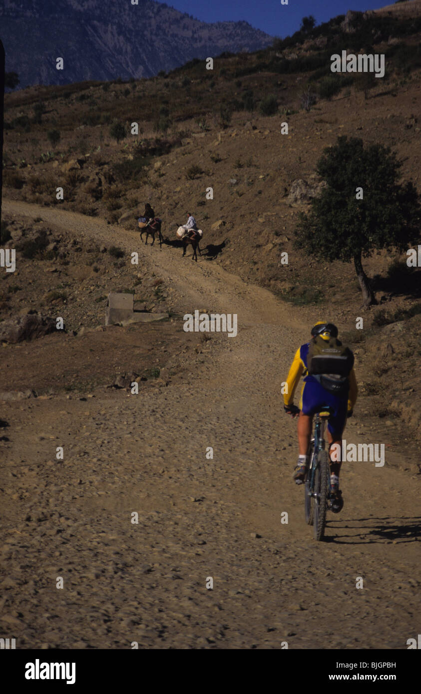 Mountain bike riding, Morocco Stock Photo - Alamy