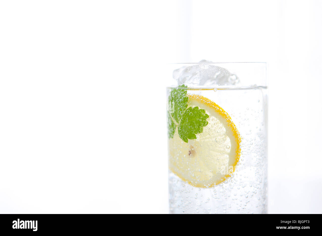 Glass of soda water Stock Photo - Alamy