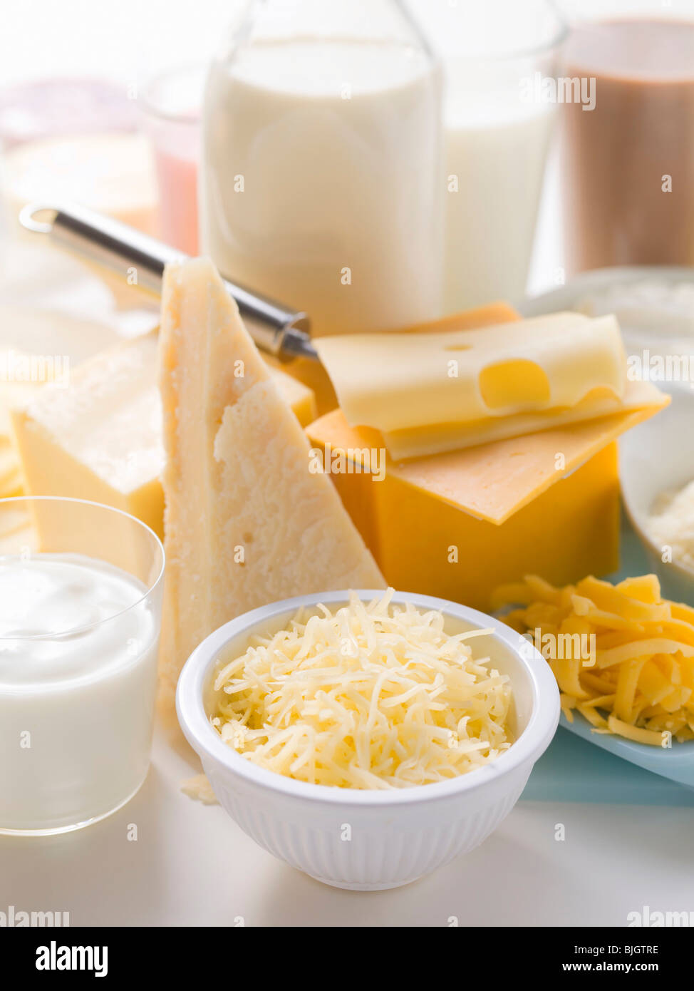 Various cheeses and dairy products Stock Photo - Alamy