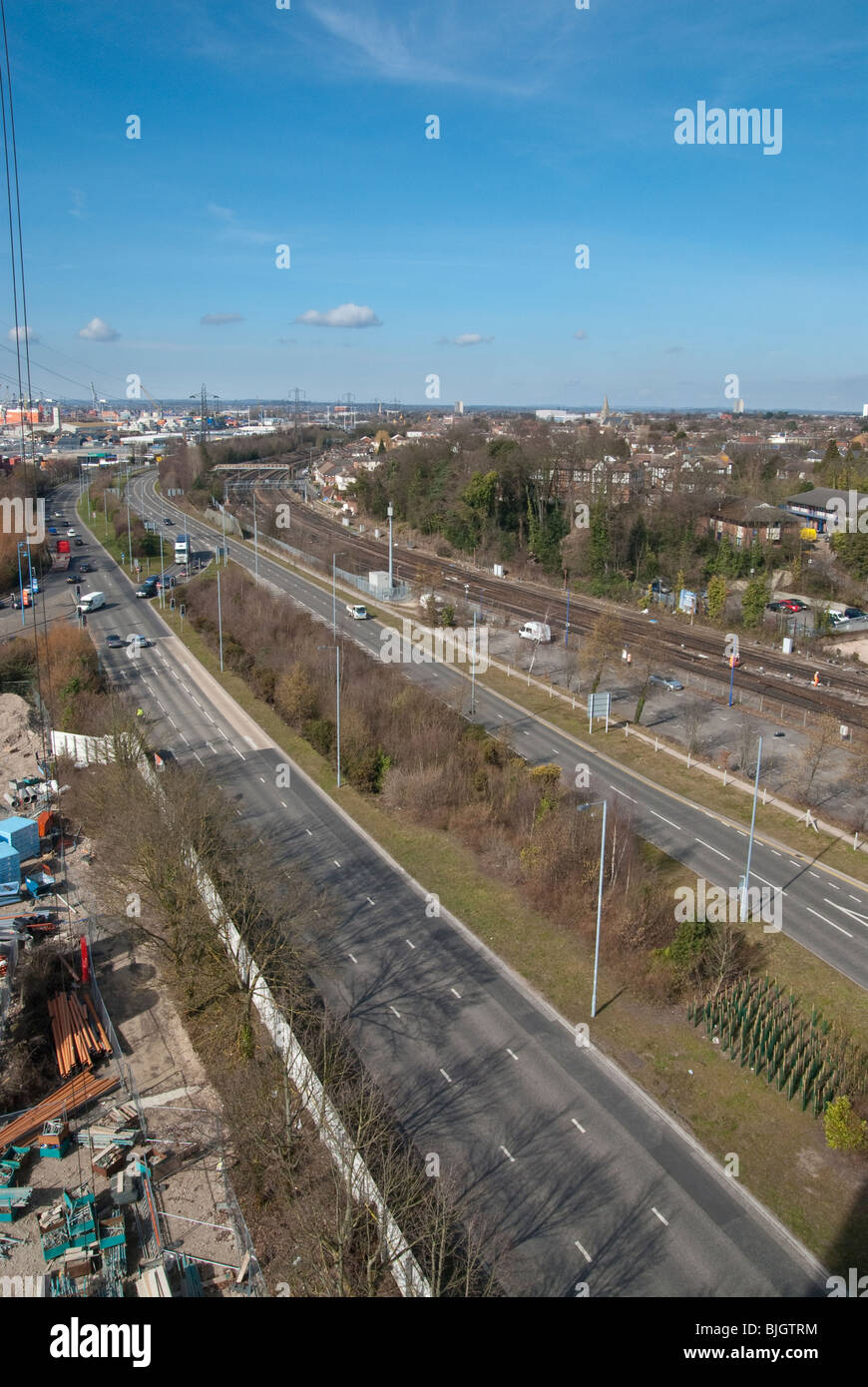Aerial view dual carriageway road hi-res stock photography and images ...