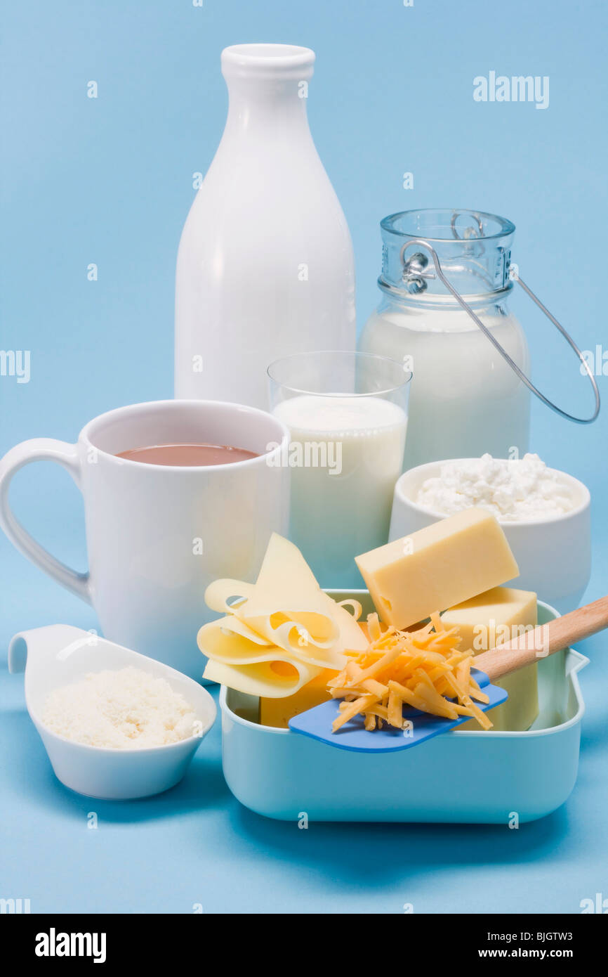 Assortment and variety of cheese products hi-res stock photography and ...