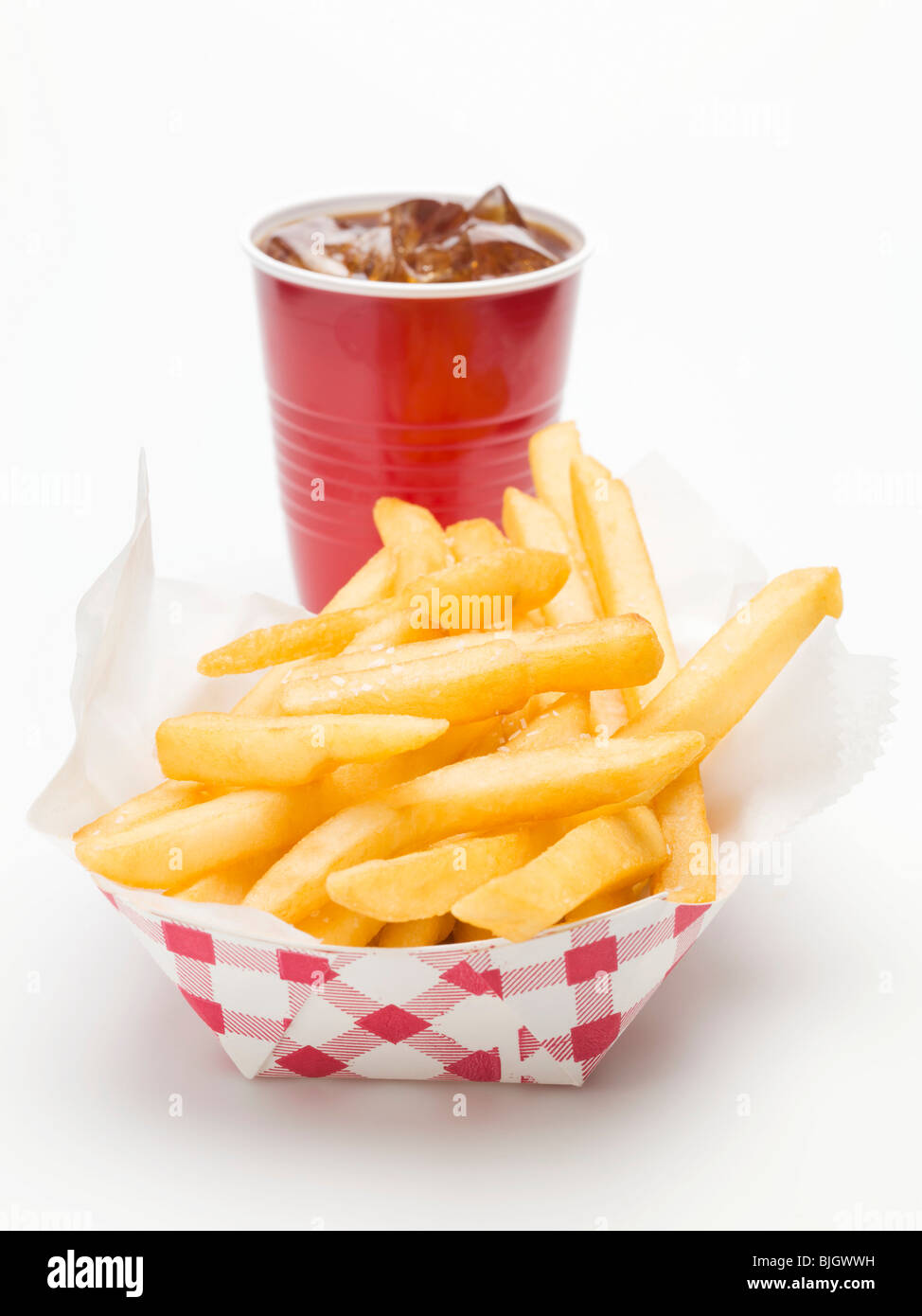 A cola and a portion of chips Stock Photo - Alamy