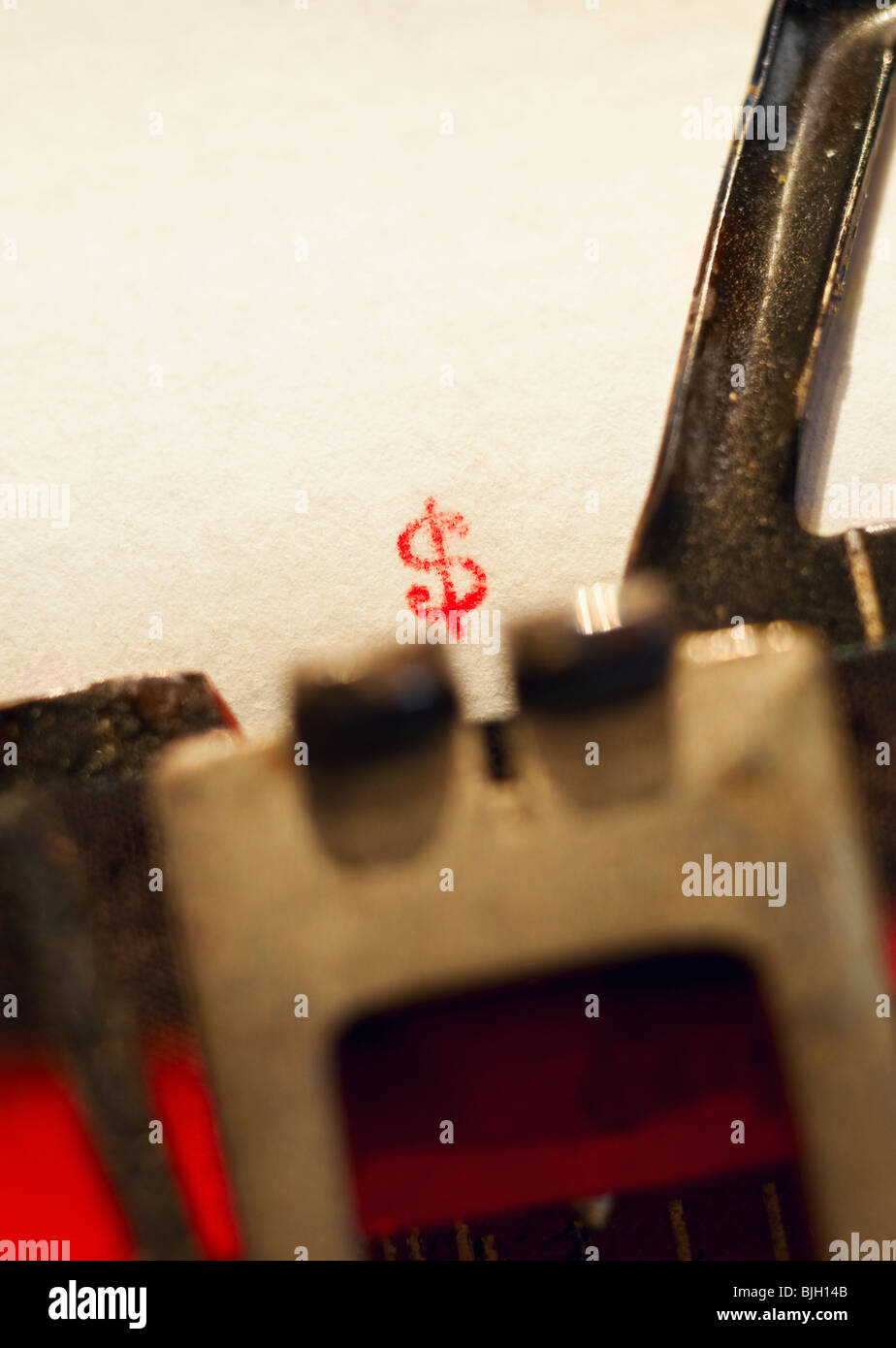 Typing a dollar sign Stock Photo - Alamy