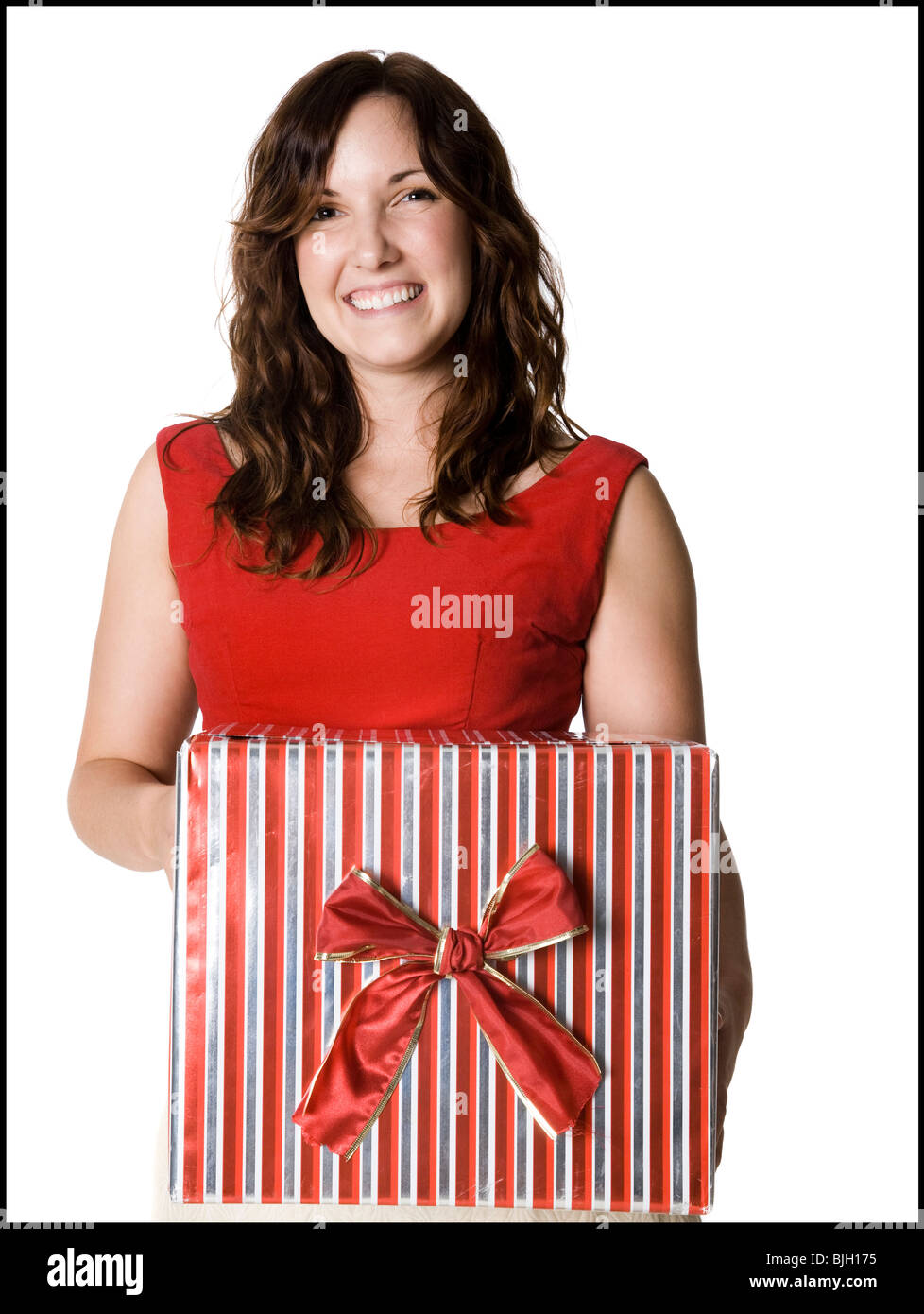 Woman standing present on hi-res stock photography and images - Alamy
