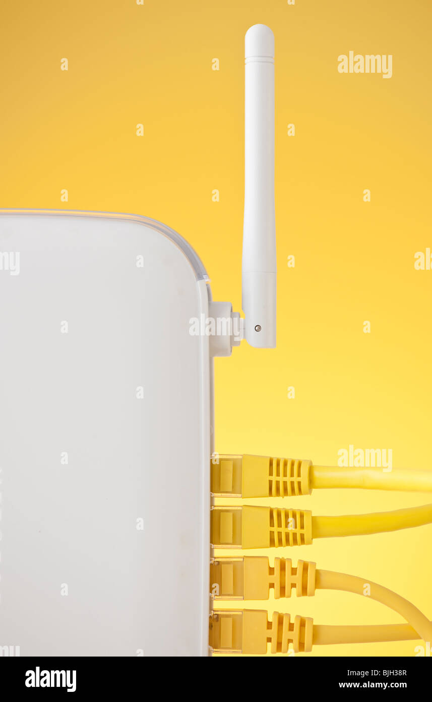 Router with connected wires hi-res stock photography and images - Alamy