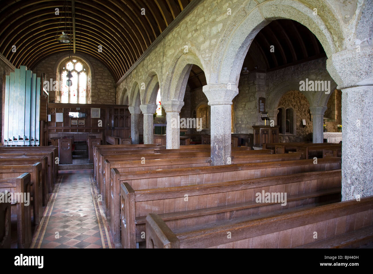 Inside the Church of St. Senara Zennor, Cornwall Stock Photo - Alamy