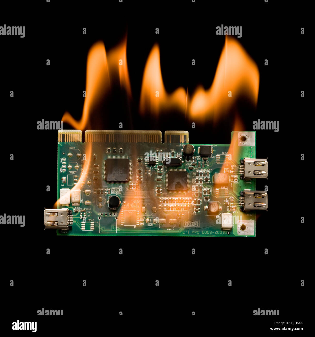 computer chip on fire Stock Photo - Alamy