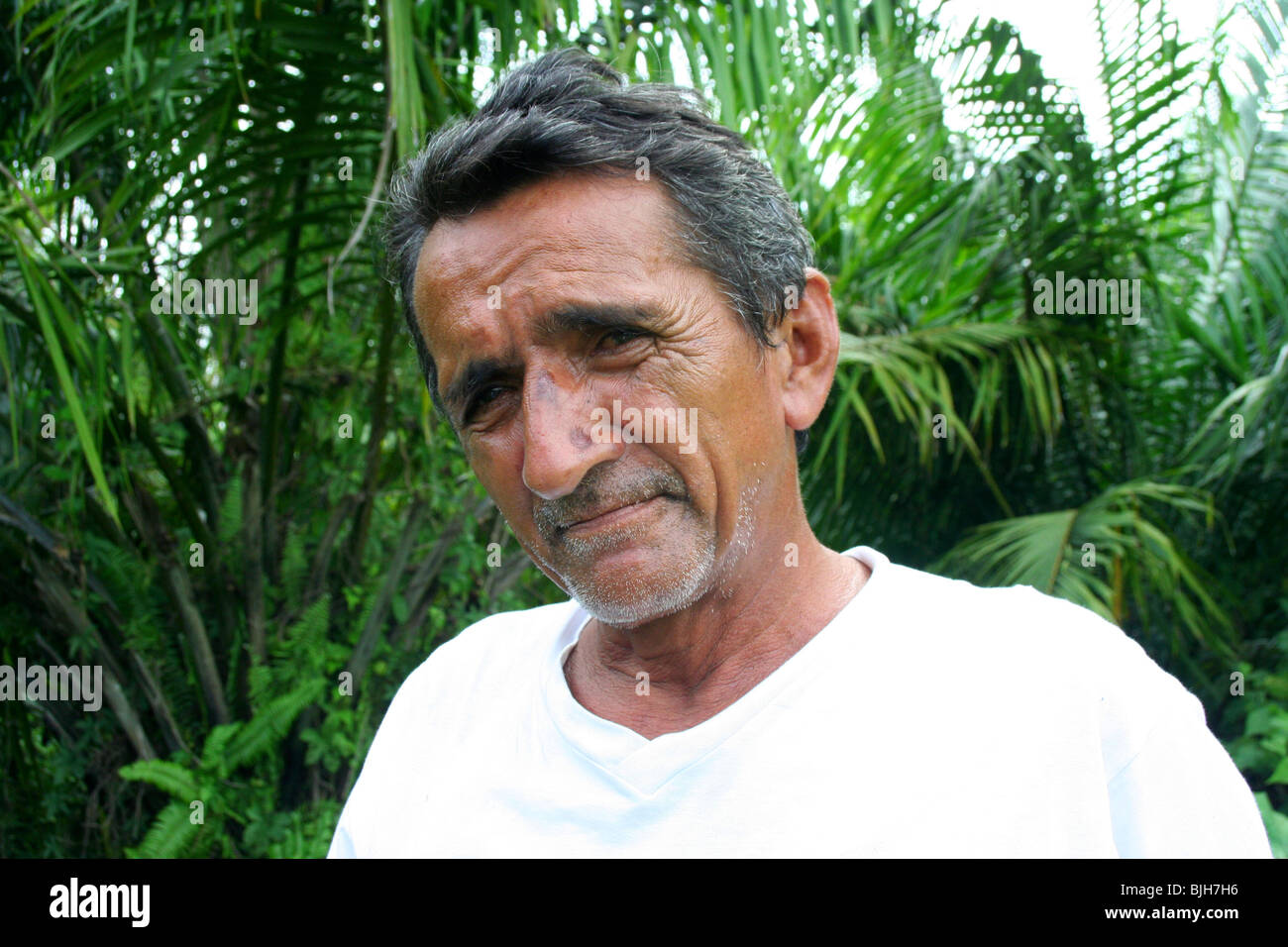 An Amazonian man standing at the edge of his village Stock Photo - Alamy