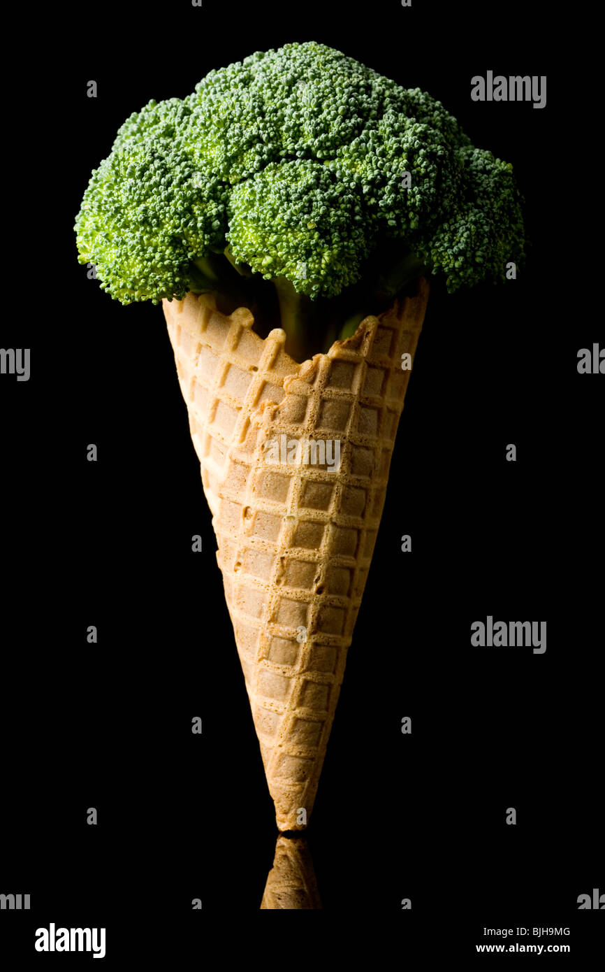broccoli in a waffle ice cream cone Stock Photo - Alamy