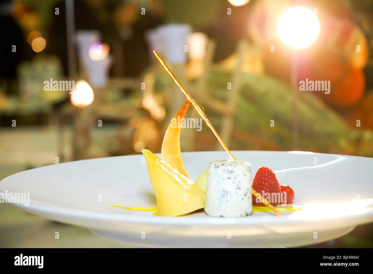 italian cuisine served in a decorated dish for a gastronomic ...