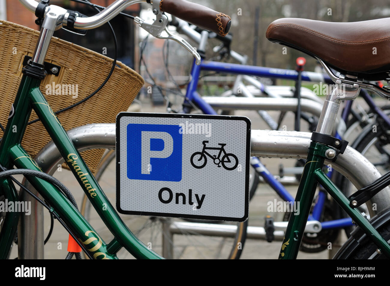 Bicycle Parking City Center Stock Photo - Alamy