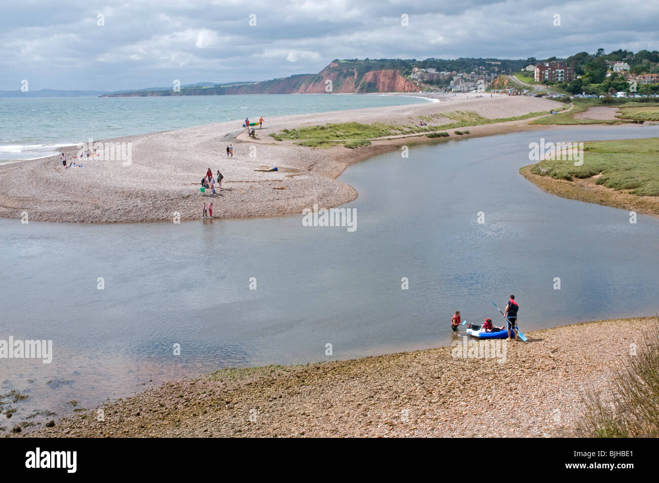 Coastline and River Otter Estuary at Budleigh Salterton Stock Photo - Alamy