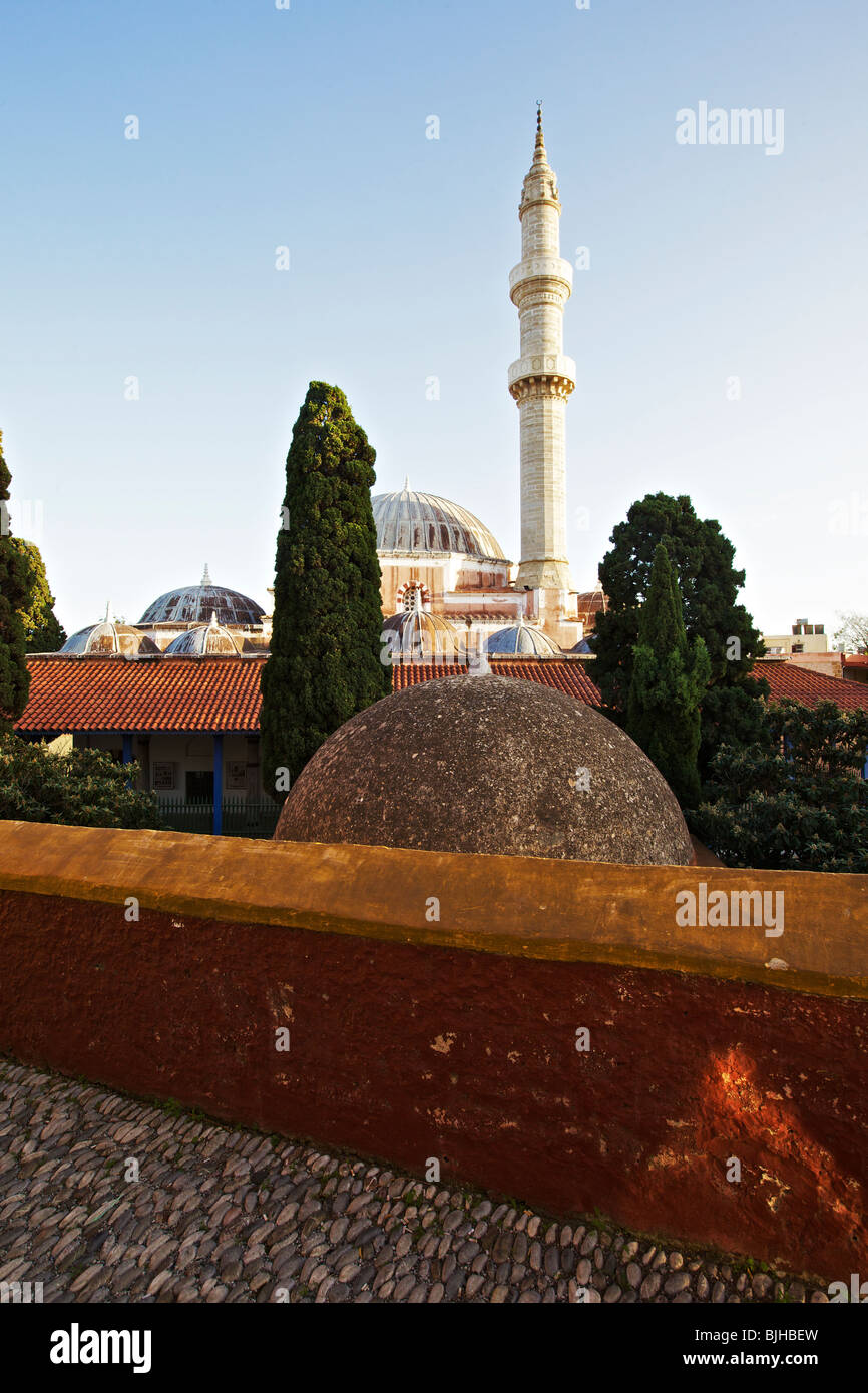 The Suleyman Mosque in the town of Rhodes, Dodecanese, Greece Stock ...