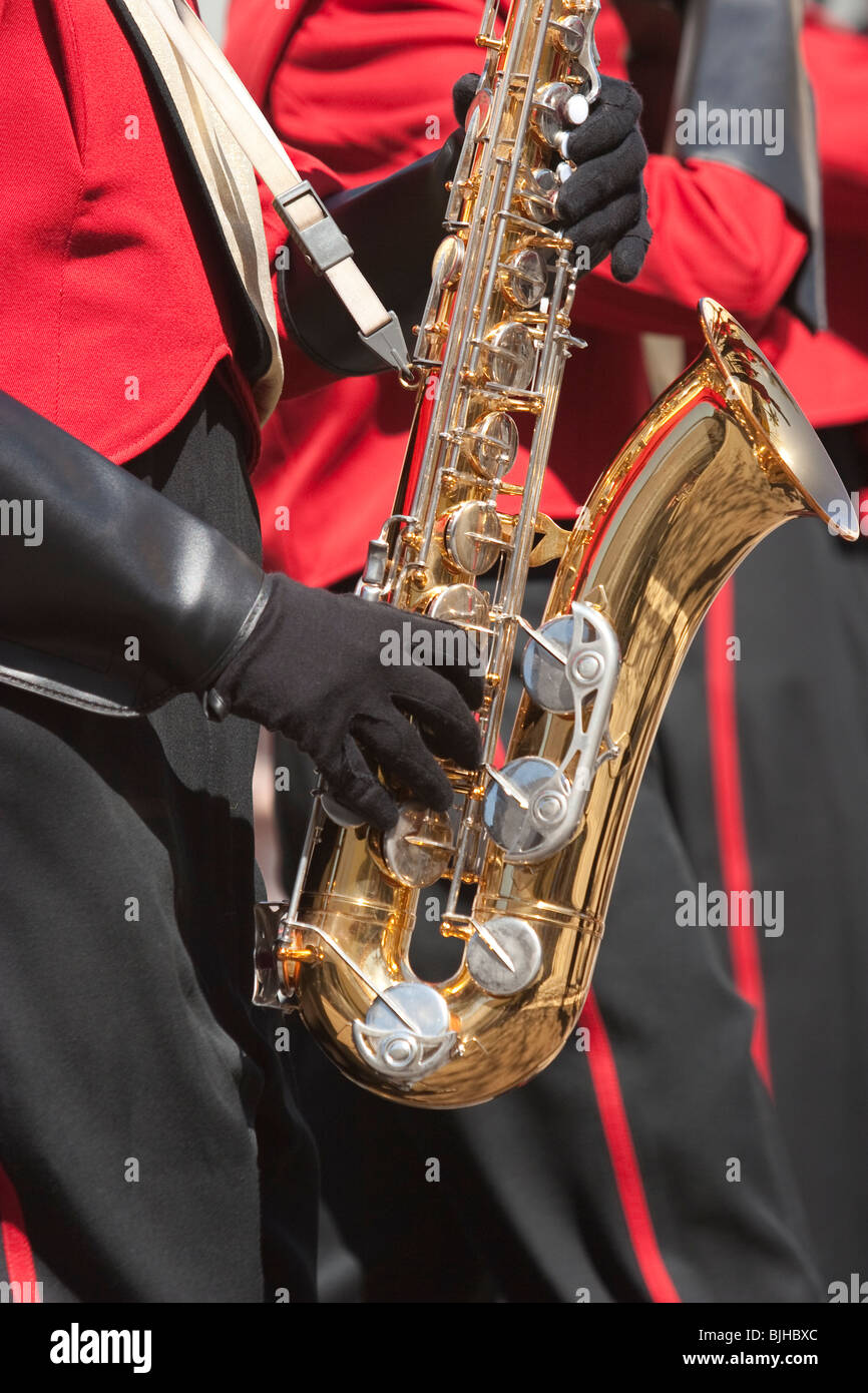 Brass band marching saxophone hi-res stock photography and images - Alamy