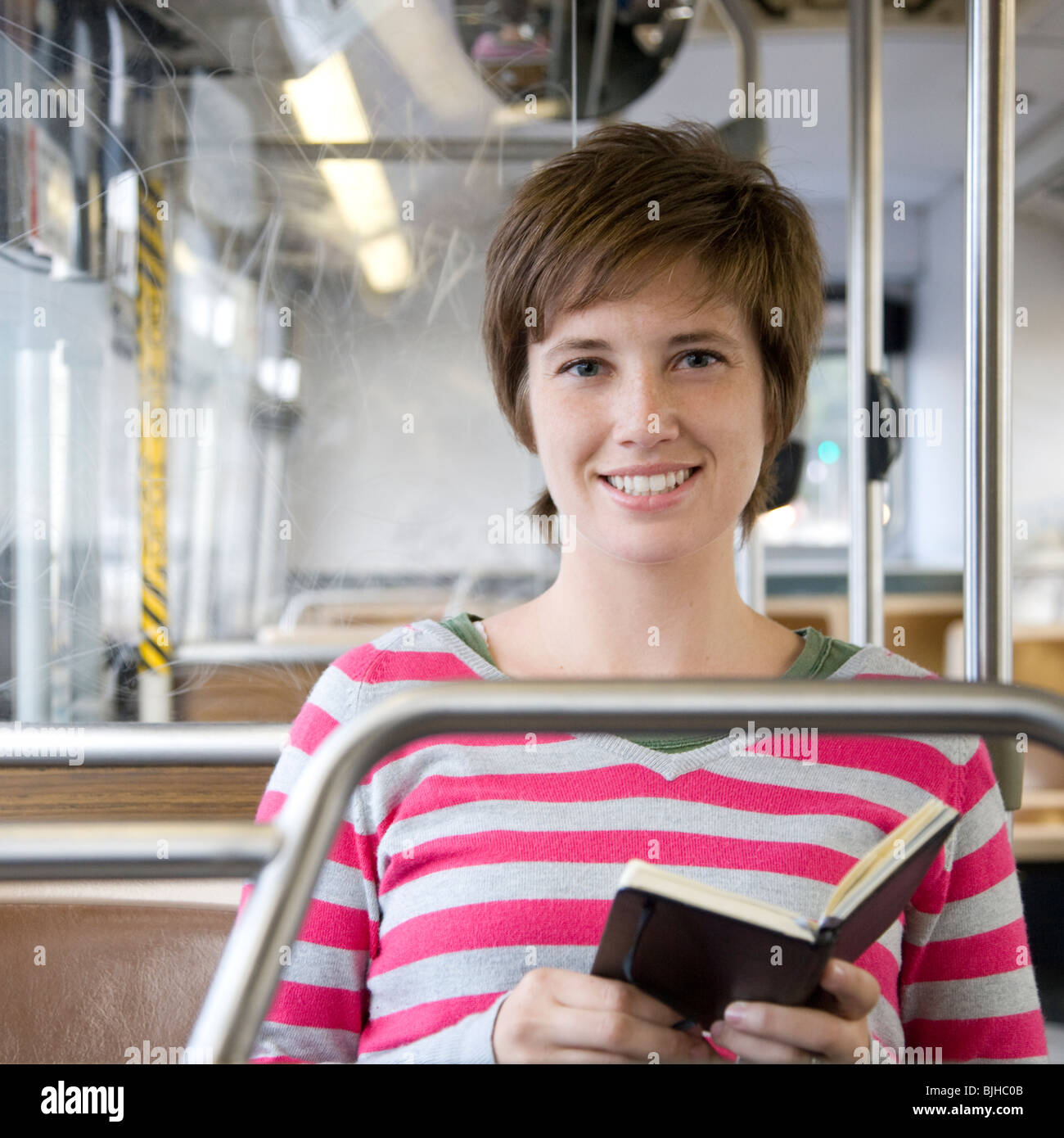 woman riding on the bus Stock Photo - Alamy