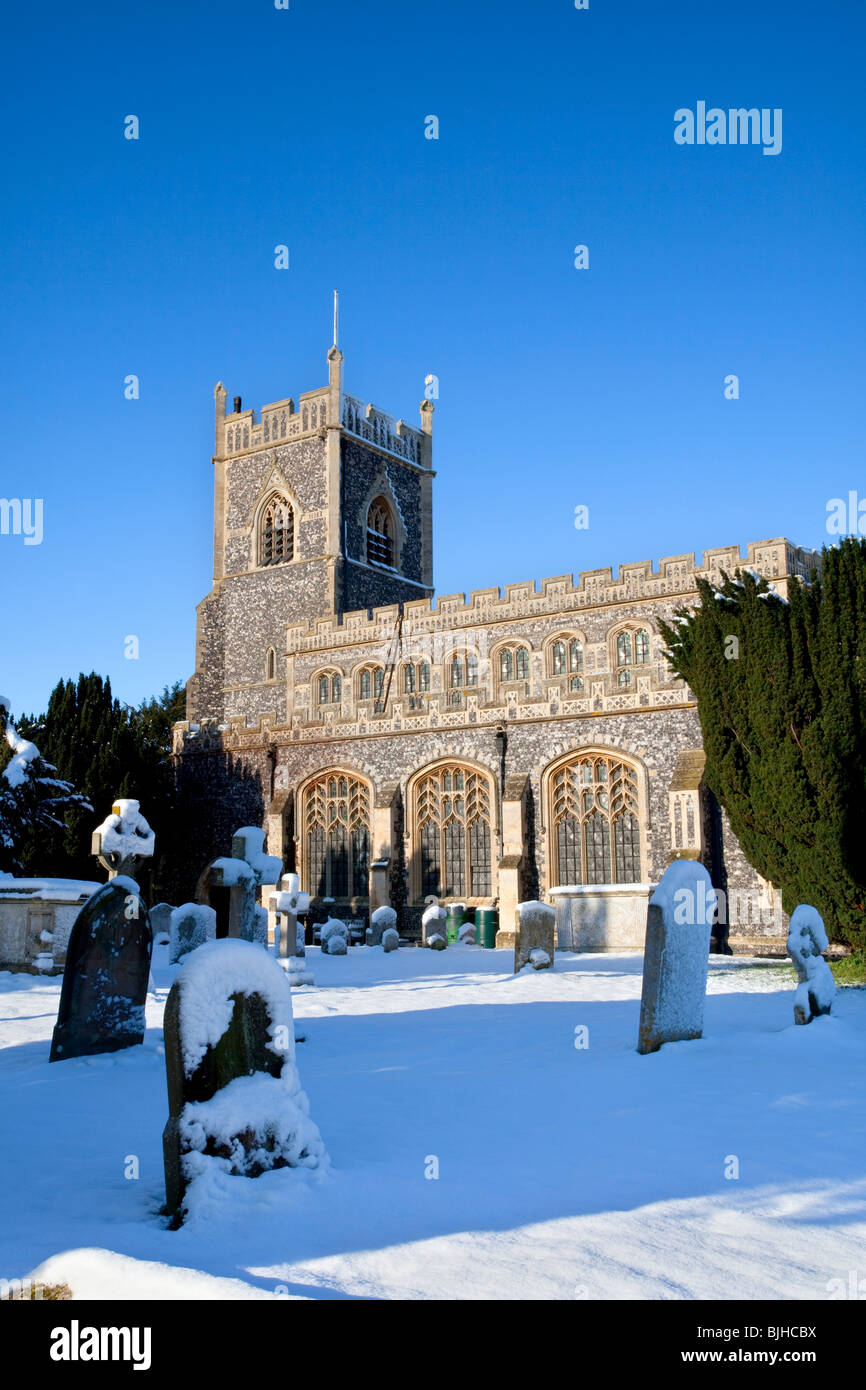 Traditional Flint Church of St Mary in the village of Stratford St Mary ...