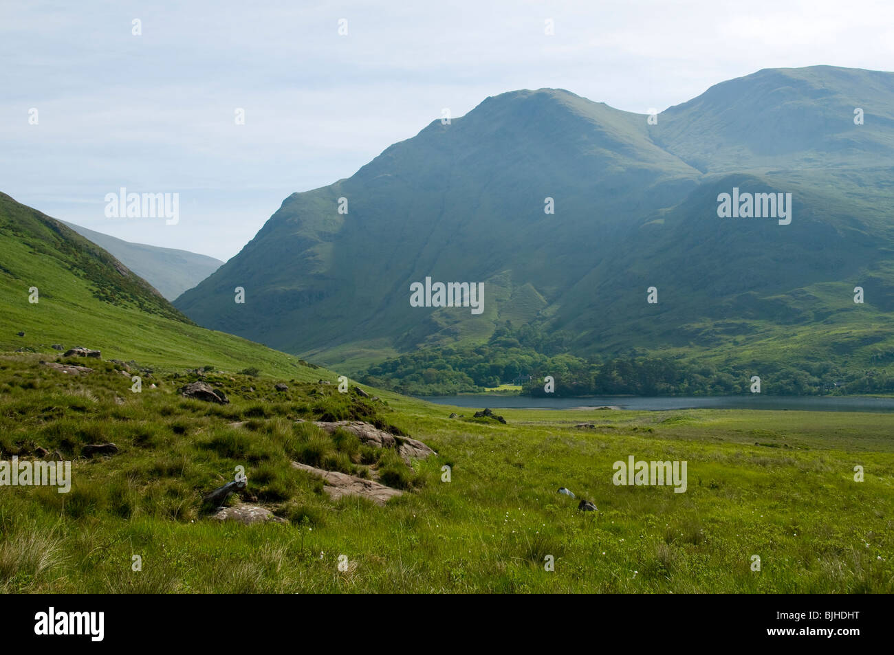 Doo Lough and the Ben Gorm hllls from near Delphi Bridge, County Mayo ...