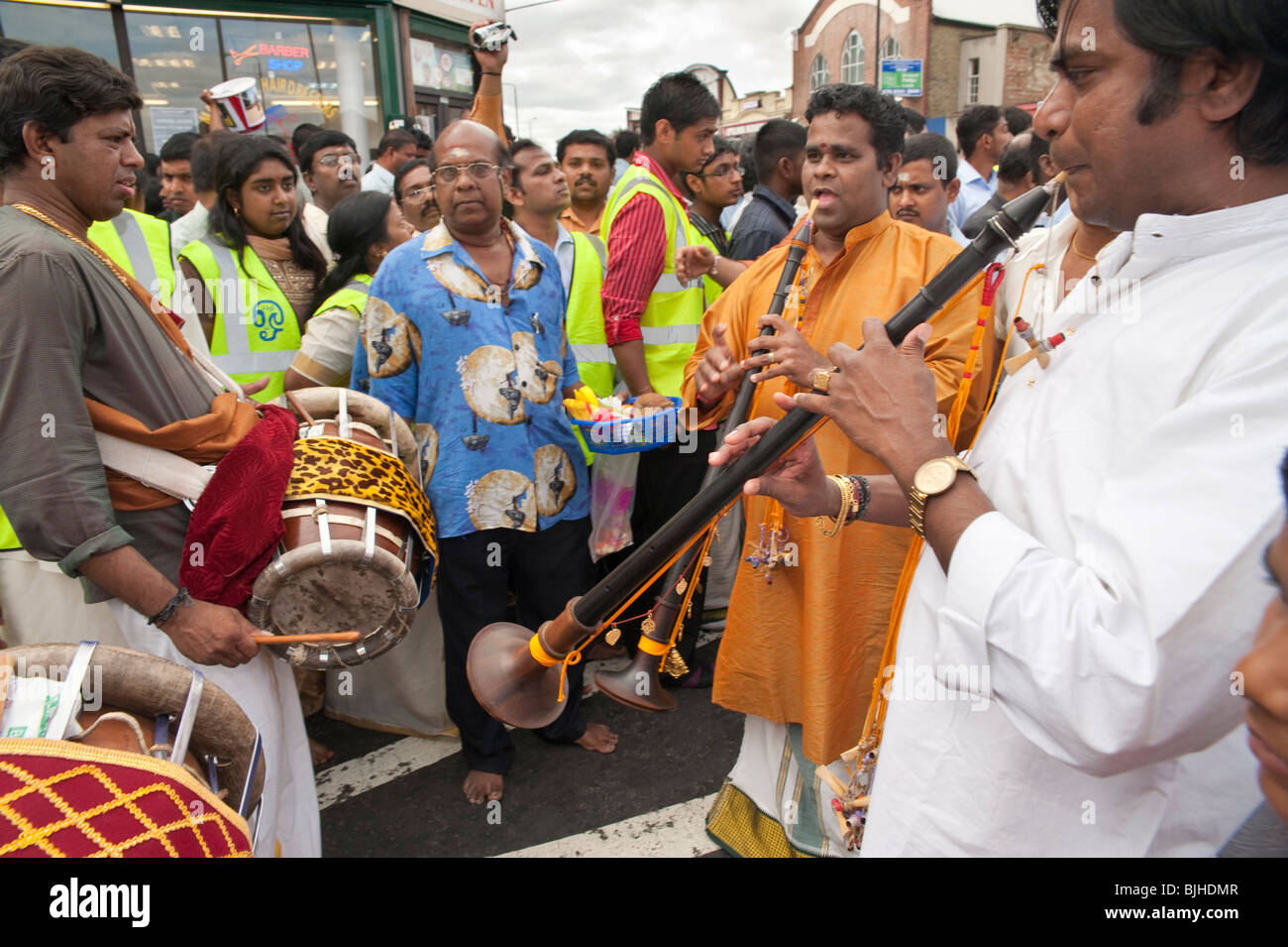 South Indian Hindus in East London take part in a traditional 'Ther ...