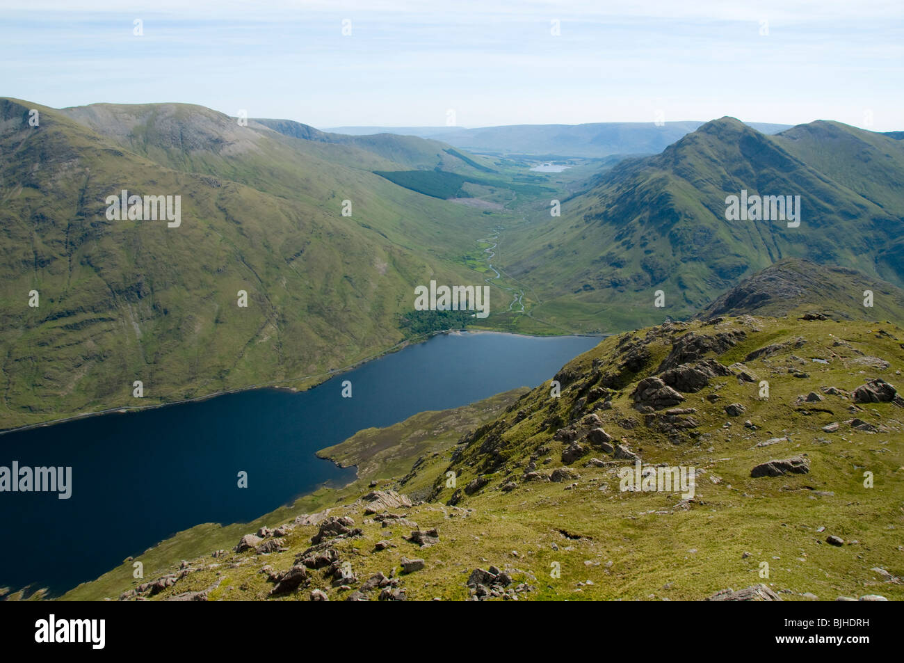 Doo Lough and the Ben Gorm hllls from the Ben Lugmore east ridge ...