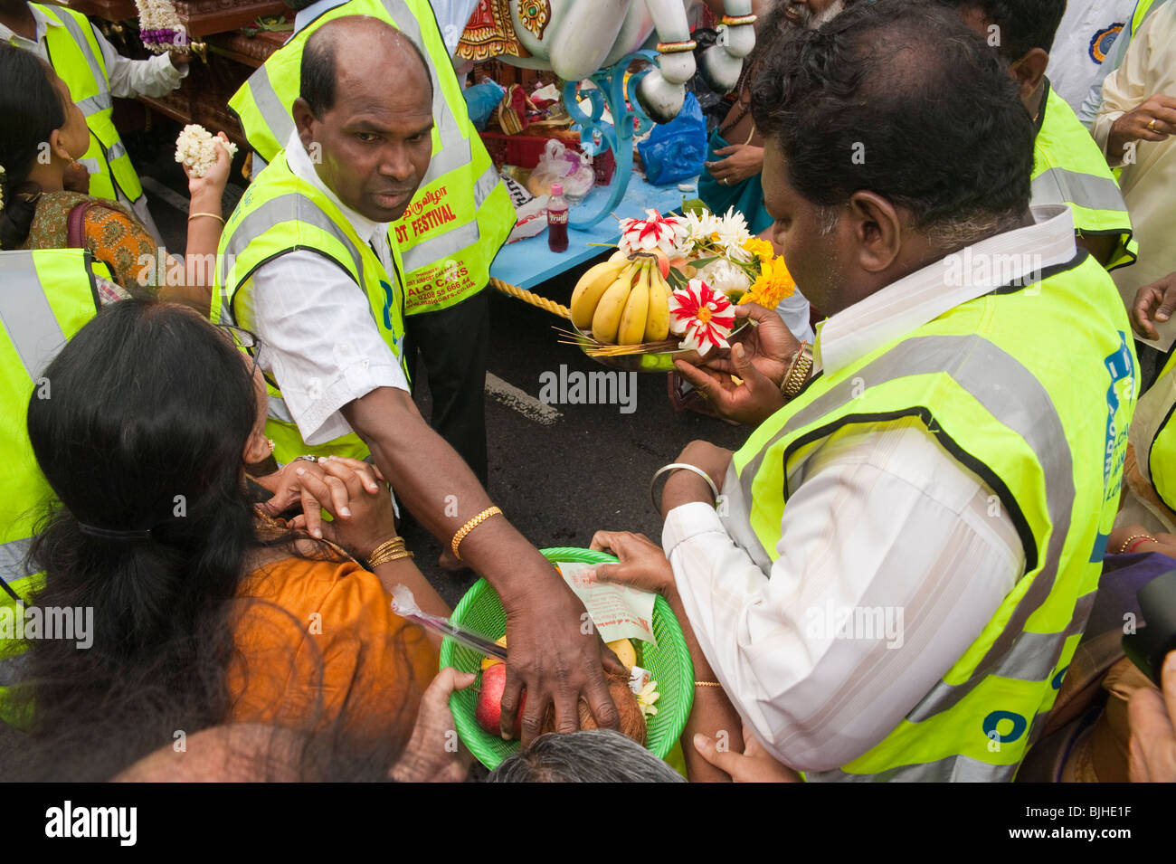 South Indian Hindus in East London take part in a traditional 'Ther ...