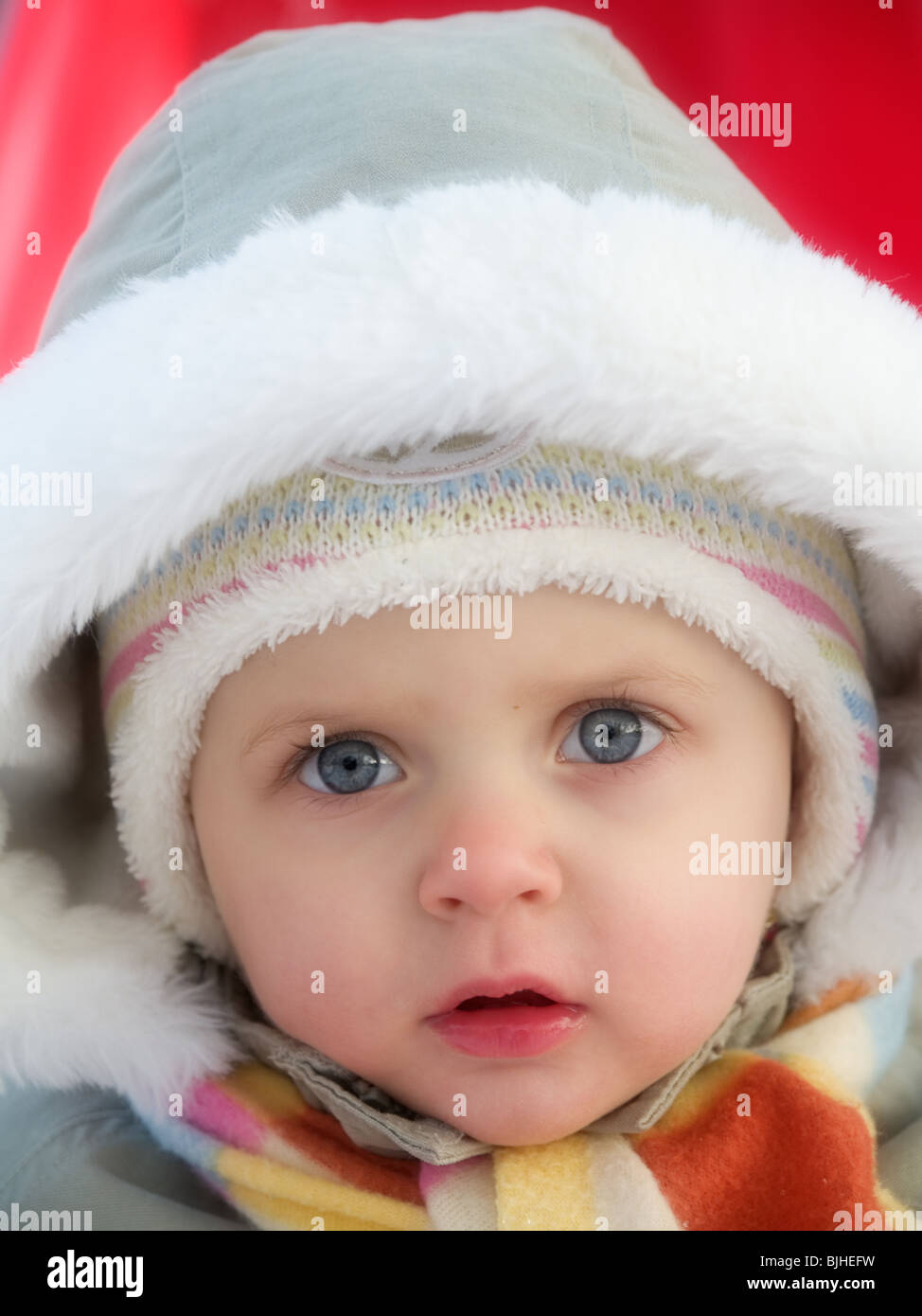 Baby in winter Stock Photo - Alamy