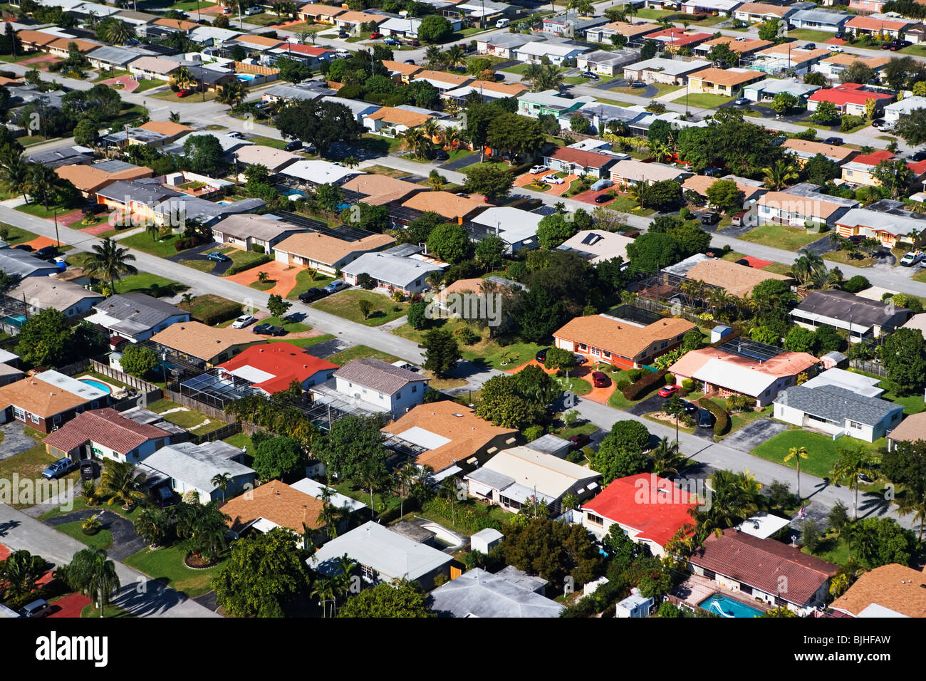Aerial view of houses Stock Photo - Alamy