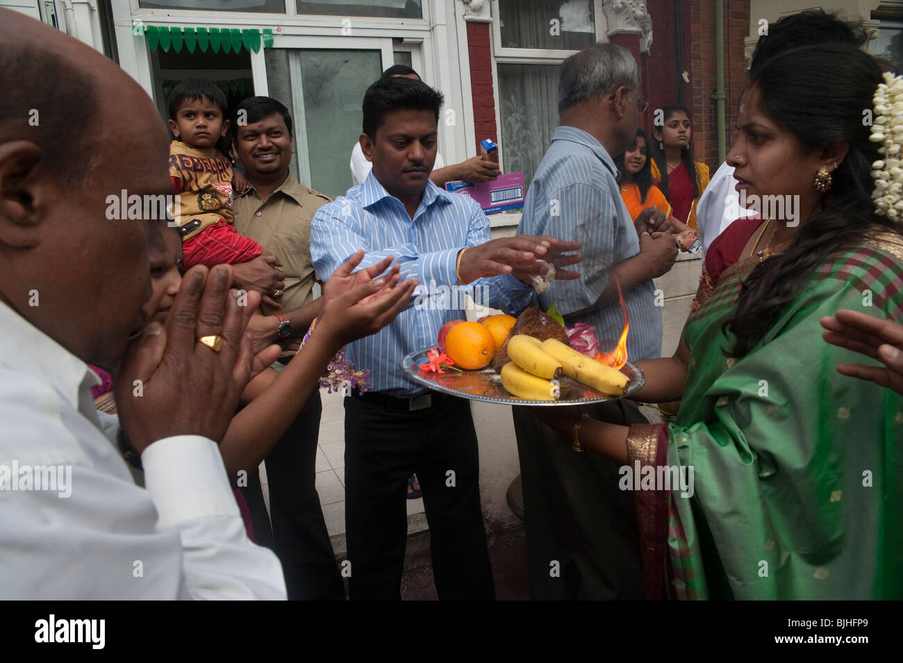 South Indian Hindus in East London take part in a traditional 'Ther ...