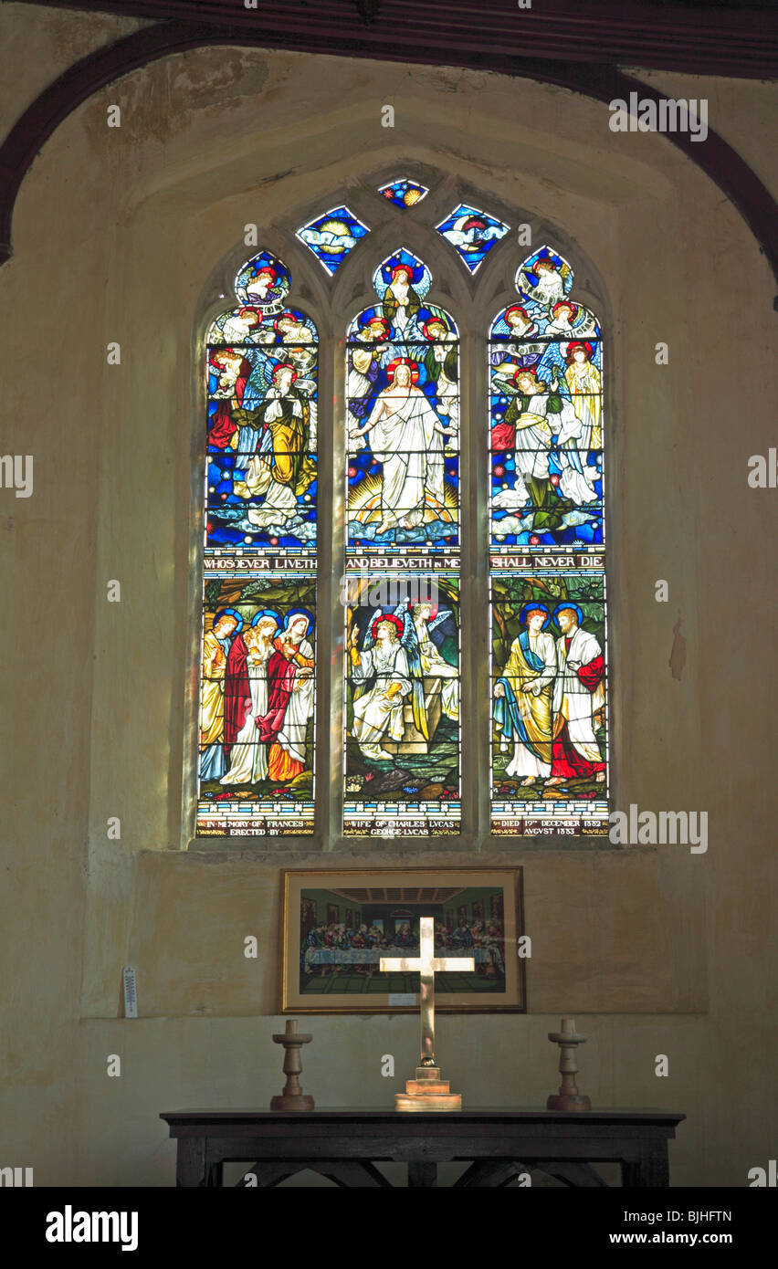 A commemorative stained glass window in the Church of All Saints at ...