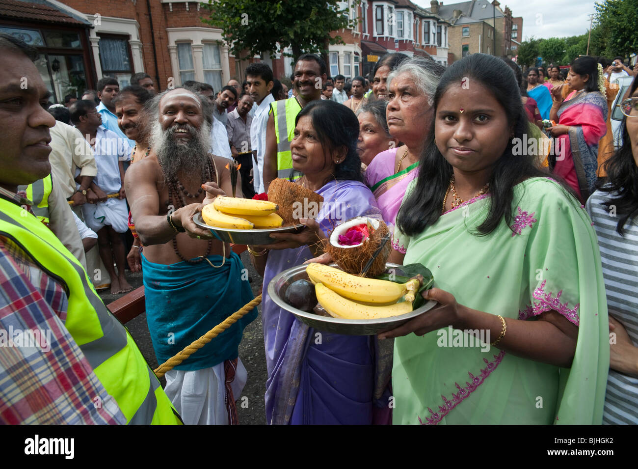 South Indian Hindus in East London take part in a traditional 'Ther ...