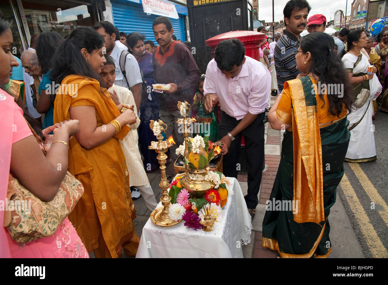 South Indian Hindus in East London take part in a traditional 'Ther ...