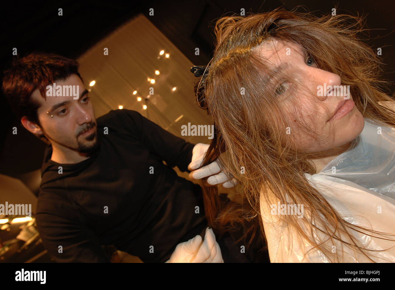 hair styler with Model Stock Photo - Alamy