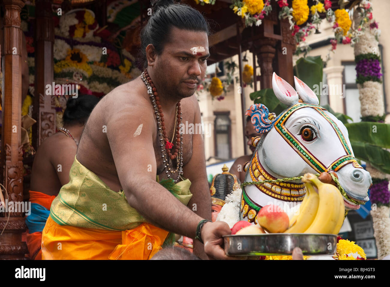 South Indian Hindus in East London take part in a traditional 'Ther ...