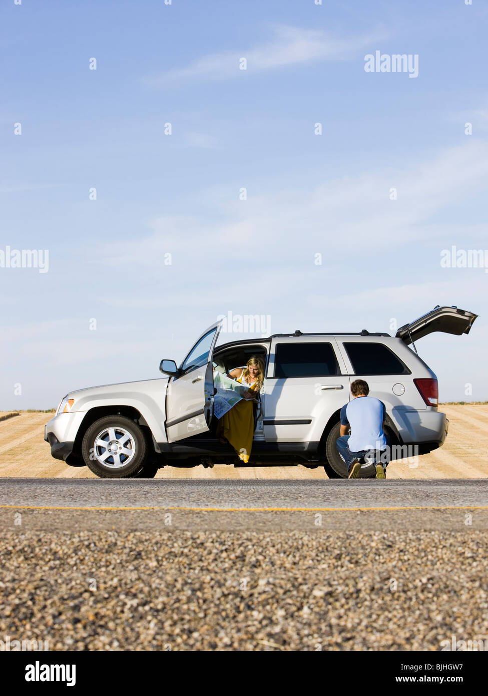 Car driving over map hi-res stock photography and images - Alamy