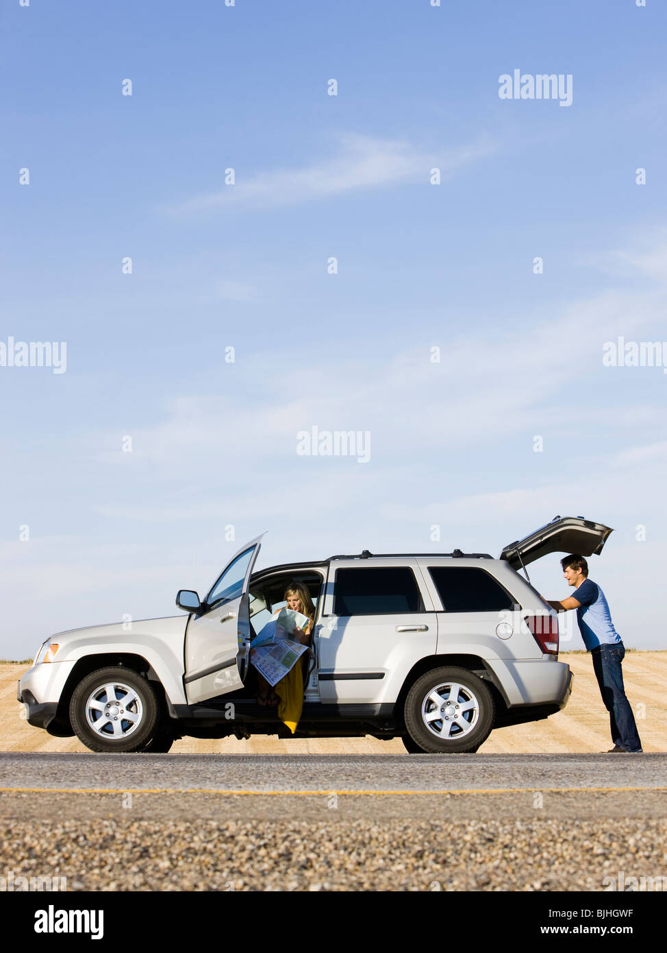 Car driving over map hi-res stock photography and images - Alamy
