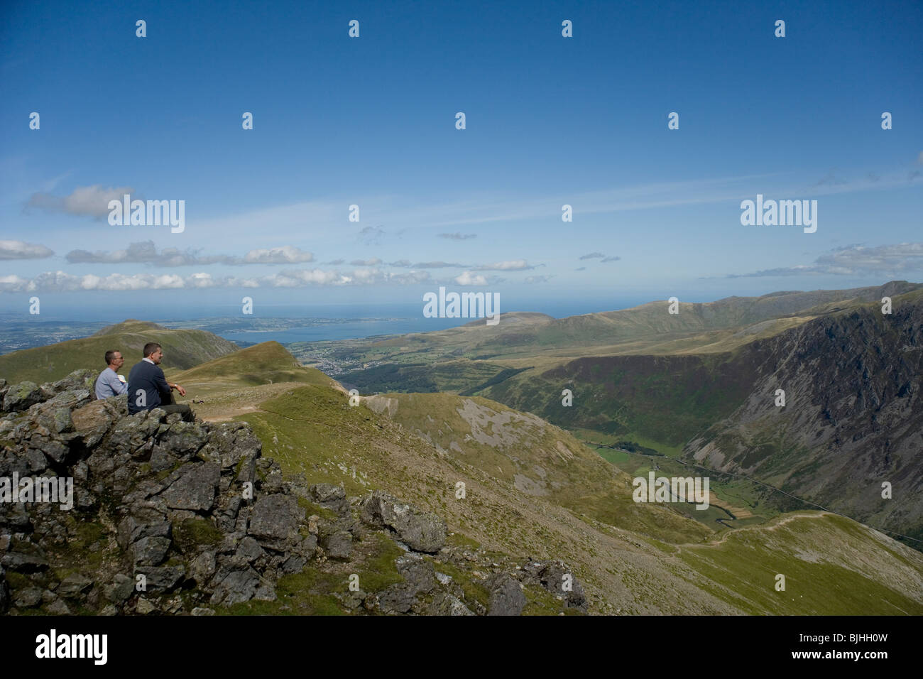 The summit of Y Garn above Cwm Idwal in Snowdonia, North Wales Stock ...