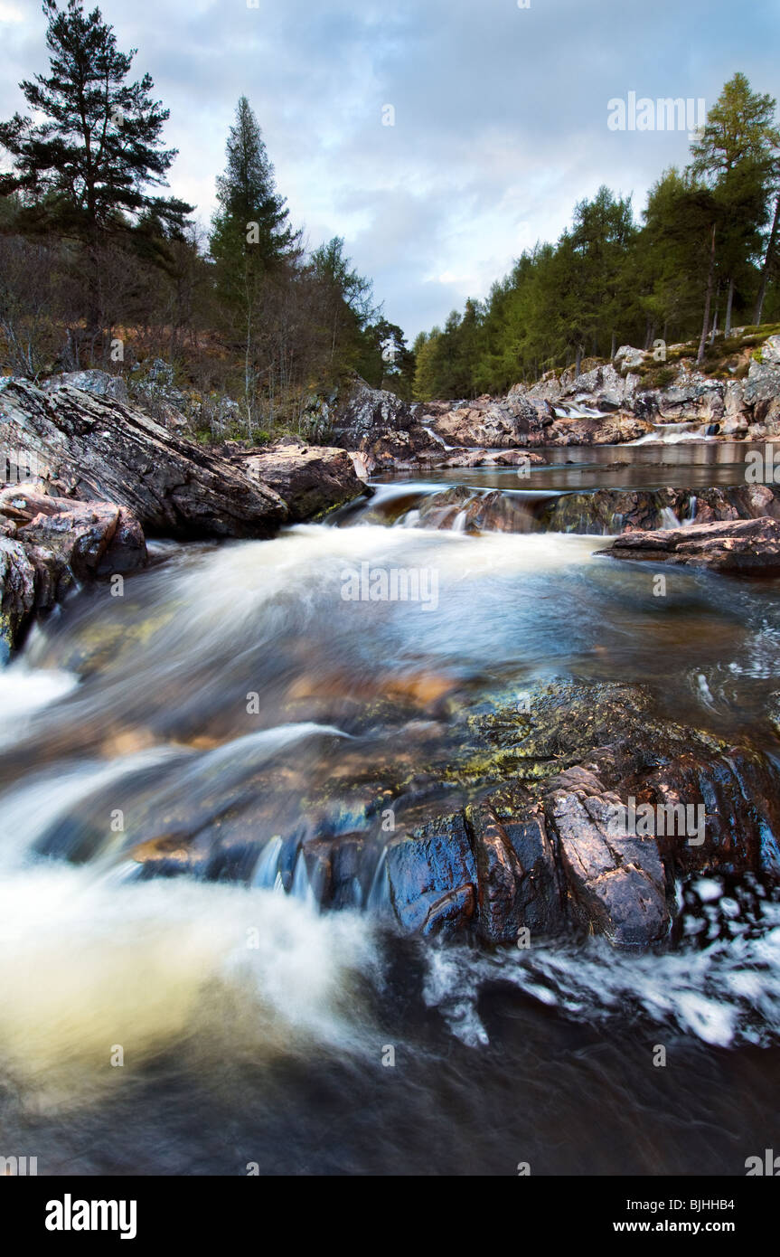 The beautiful Achness Falls at low spate taken at Glen Cassley ...